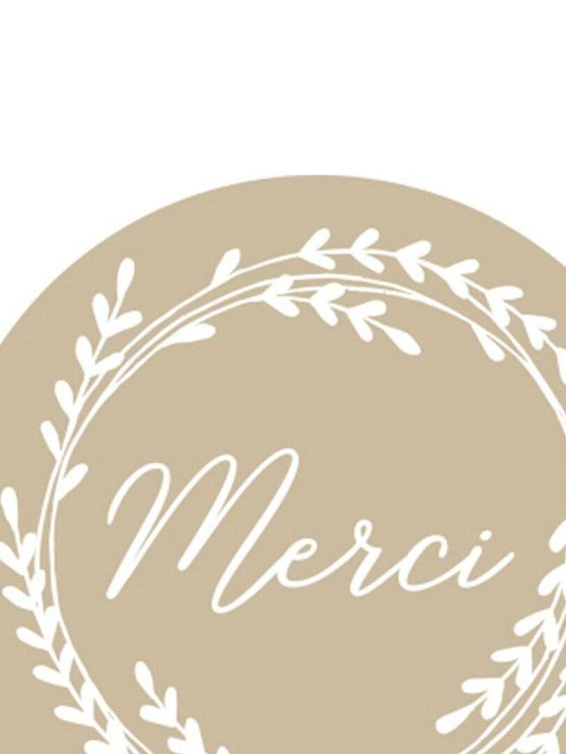 180 stickers kraft Merci Ø 3,5 cm - Artemio - Marron - Kiabi - 12.90€