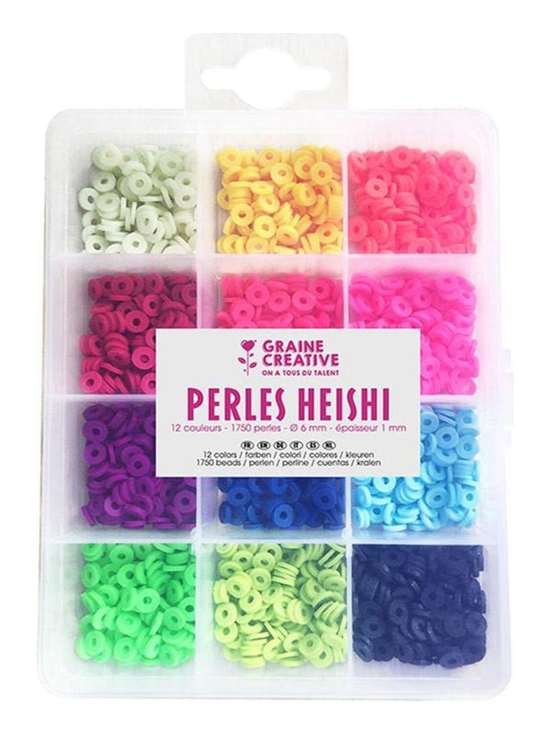 6800 perles Heishi - 12 couleurs fluo - Graine Créative - N/A - 0.00 ...