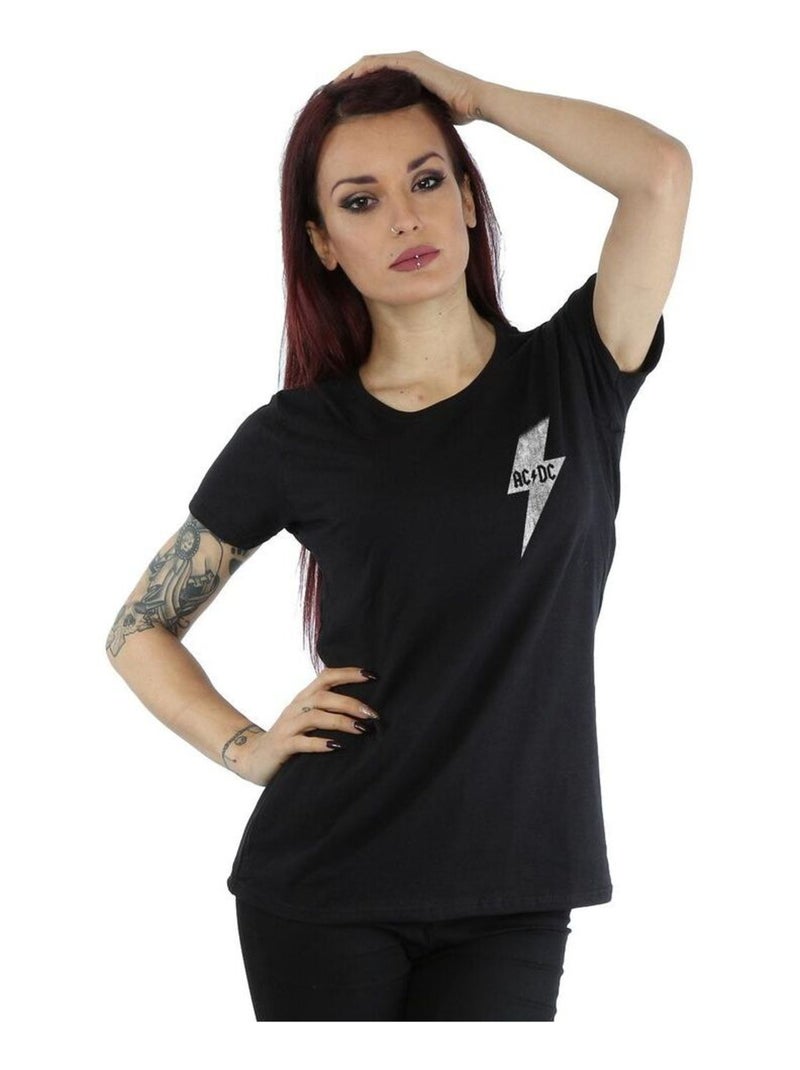 AC/DC - T-shirt motif/style Éclair - Noir - Femme - 26.54€ - Kiabi
