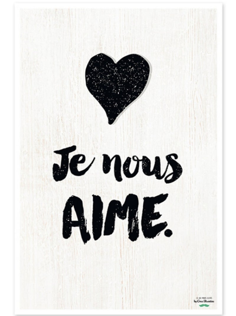 Affiche Je Nous Aime (40 X 60 Cm) - Blanc - Kiabi - nu€