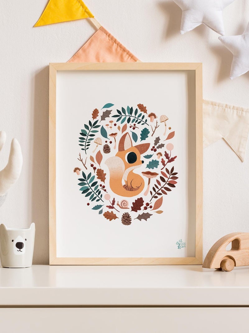 Affiche Renard En Forêt - Blanc - Kiabi - nu€