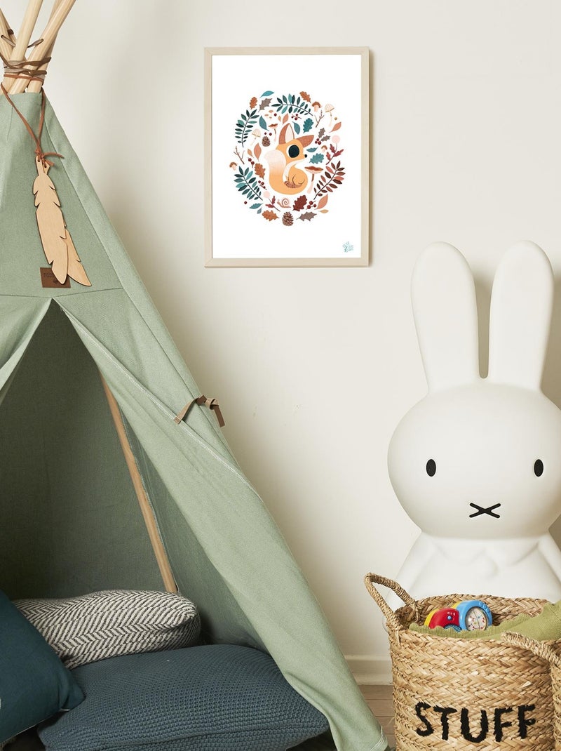 Affiche Renard En Forêt - Blanc - Kiabi - nu€