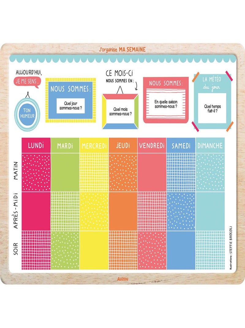 Auzou Editions - Tableau magéntique J'organise ma semaine - Multicolore ...