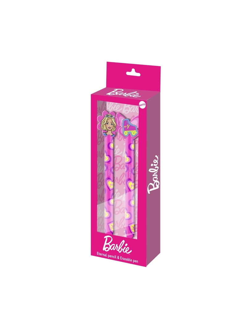 Barbie Mix Pack de Crayon Éternel + Stylo Gel Effaçable, Rose - Rose ...