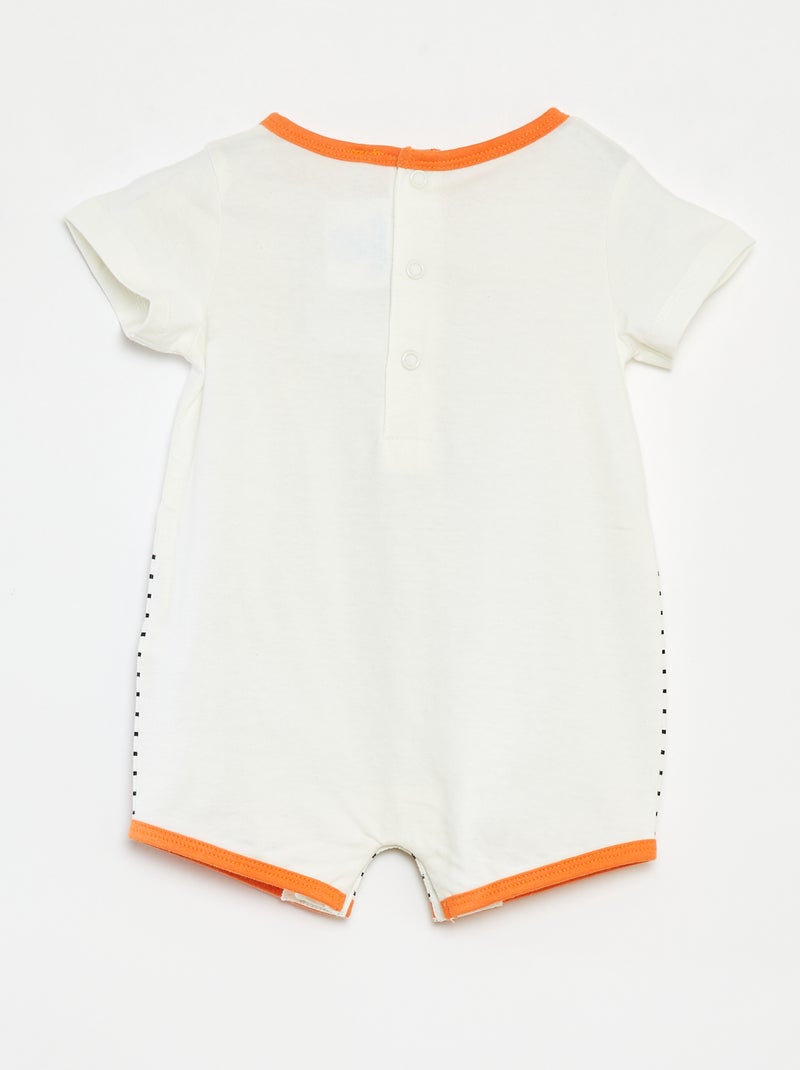 Barboteuse courte 'Les Schtroumpfs' - BEIGE - Bébé garçon - 7.00€ - Kiabi