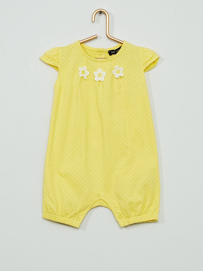 Barboteuse 'fleurs' - jaune - Kiabi - 10.00€