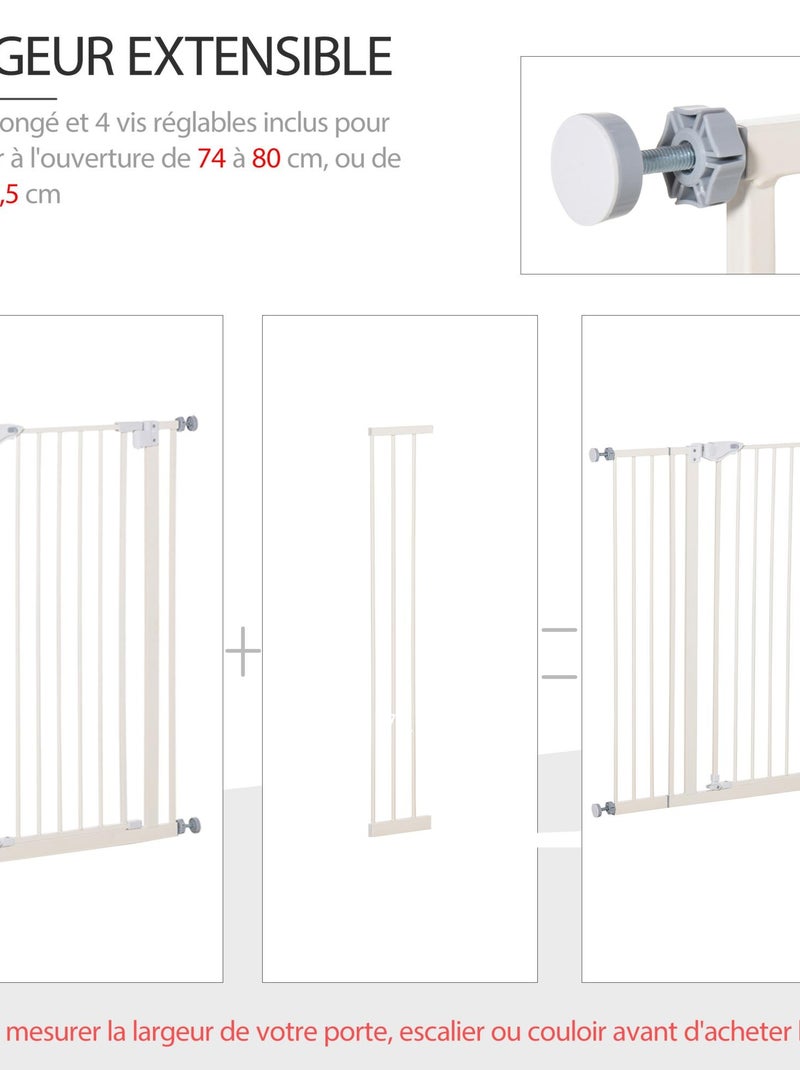Barrière de sécurité longueur réglable dim. 74-84 cm ou 92-102 cm blanc - Blanc - 49.90€ - Kiabi