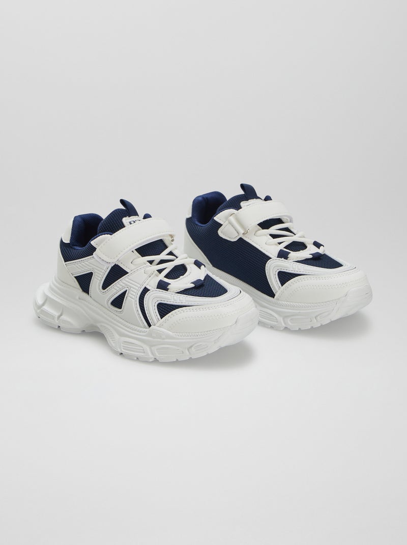 Baskets à scratch et lacets - Blanc - 6.00€ - Kiabi