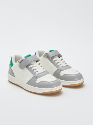 Baskets montantes à scratchs et lacets - Vert - Garçon - 20.00€ - Kiabi