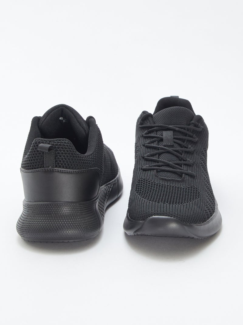Baskets de running unies à lacets - Noir - Homme - 14.40€ - Kiabi
