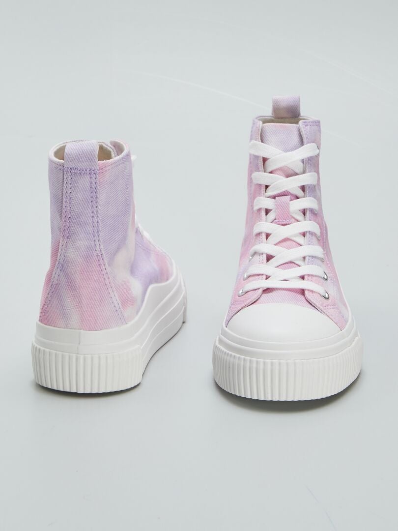 Baskets en toile à semelles compensées - Violet - Kiabi - 22.00€