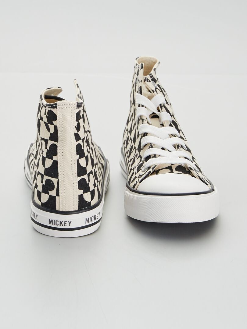 Baskets en toile montantes 'Mickey' - Beige/noir - Kiabi - 32.00€