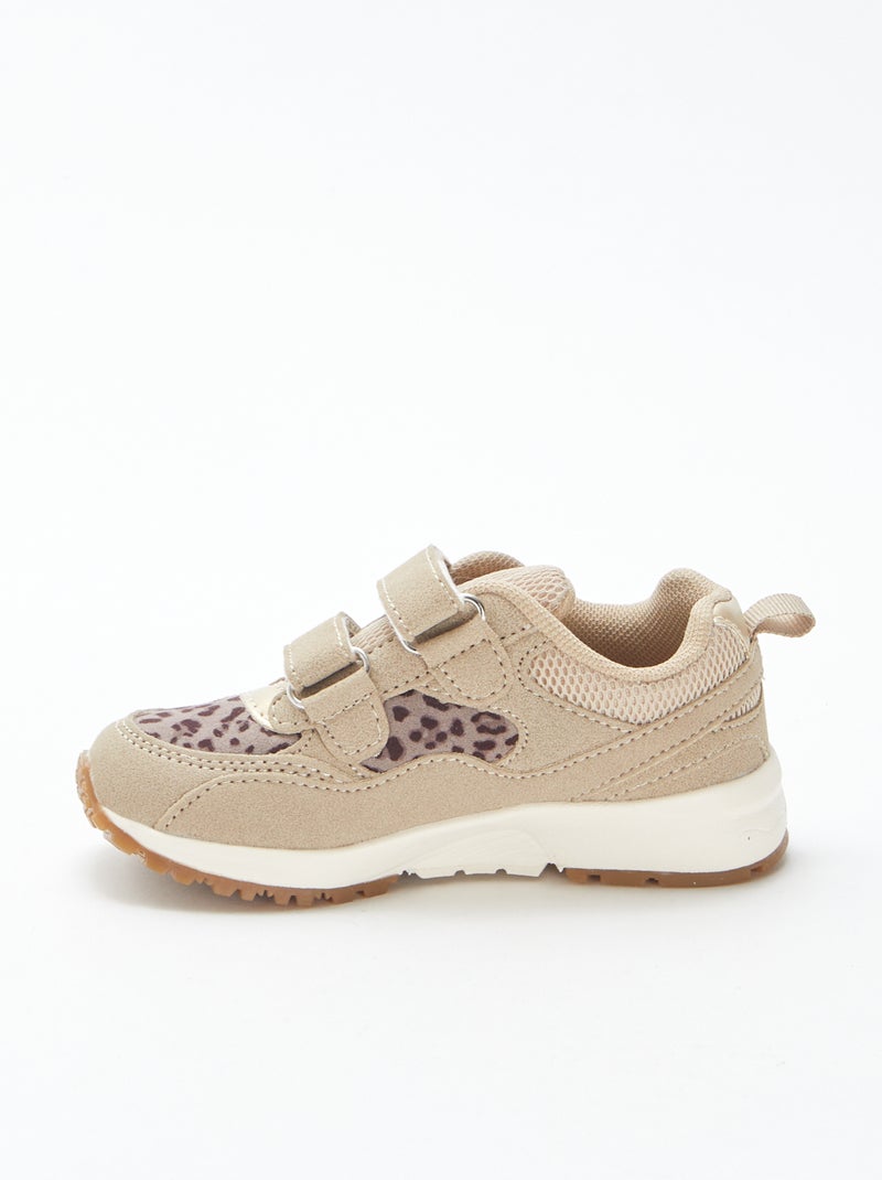 Baskets esprit running léopard - Beige - Fille - 20.00€ - Kiabi