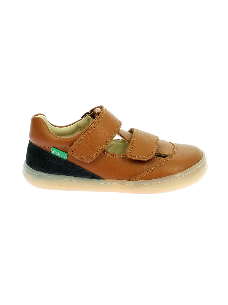 Baskets_basses Cuir Kickbloom Kickers - Camel - Enfant - 47.40€ - Kiabi