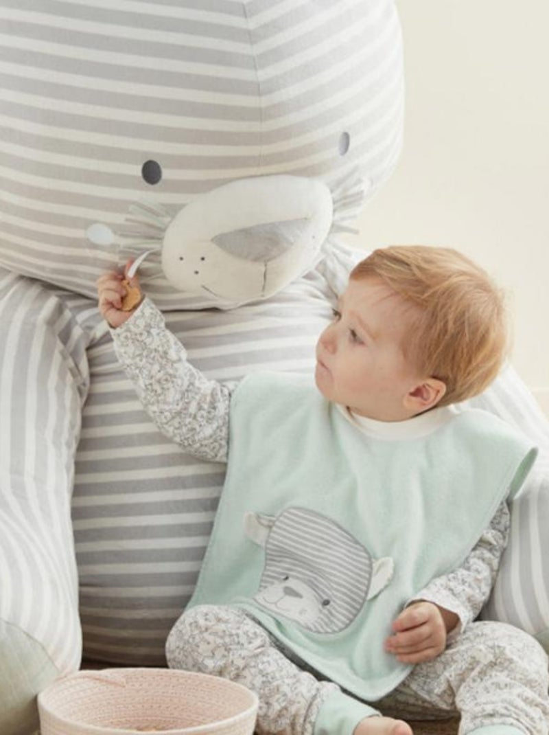 Bavoir Passe-tête Funny Anna & Milo - Vert d'eau - Kiabi - nu€