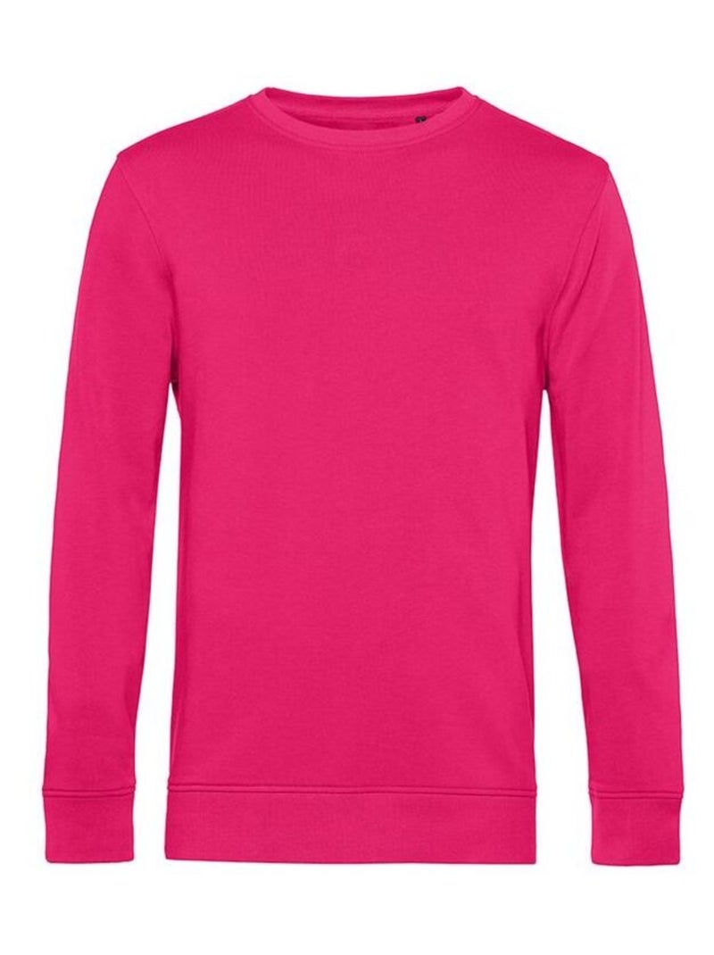 B&C Sweat organique à col ras du cou pour hommes - Magenta - Homme - 24 ...