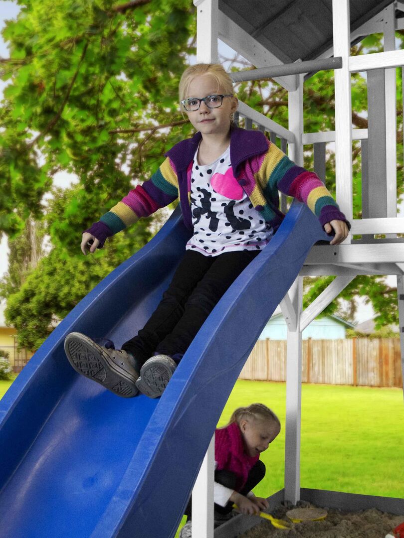 Beach Tower Axi avec échelle de singe et toboggan bleu - Bleu - Kiabi - nu€