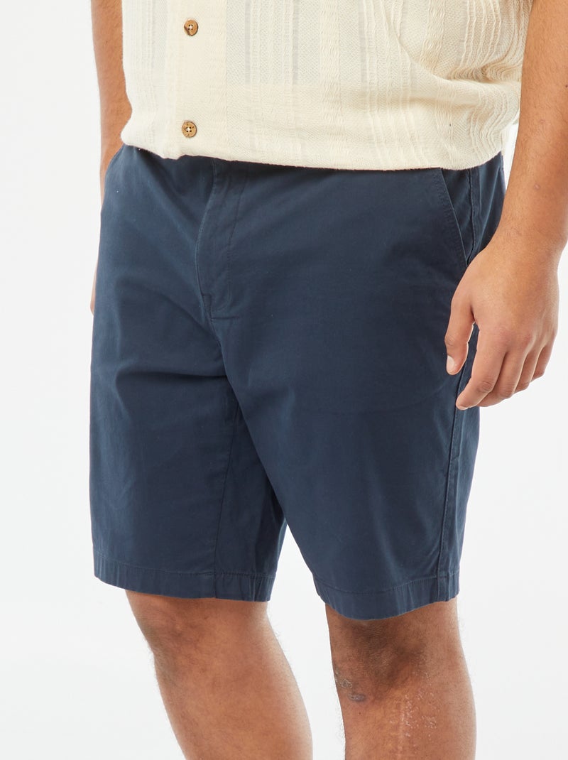 Bermuda chino uni - Bleu - Grandes tailles - Homme - 14.40€ - Kiabi