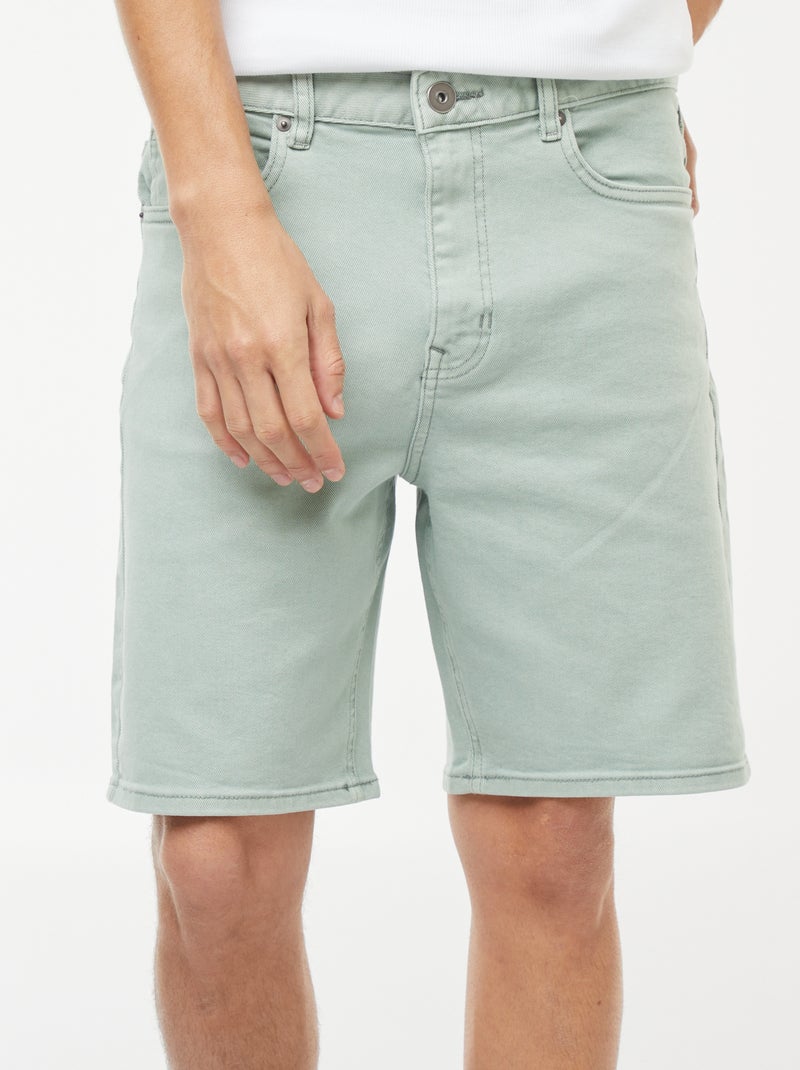 Bermuda en twill à 5 poches - Vert - Kiabi - 20.00€
