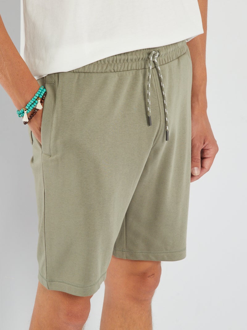 Bermuda uni en molleton - Vert - Kiabi - 12.00€