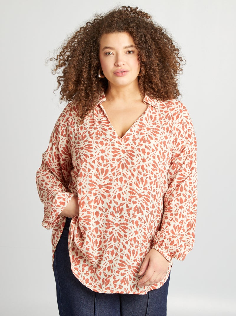 Blouse fluide - ROUGE - Grandes tailles - Femme - 6.00€ - Kiabi