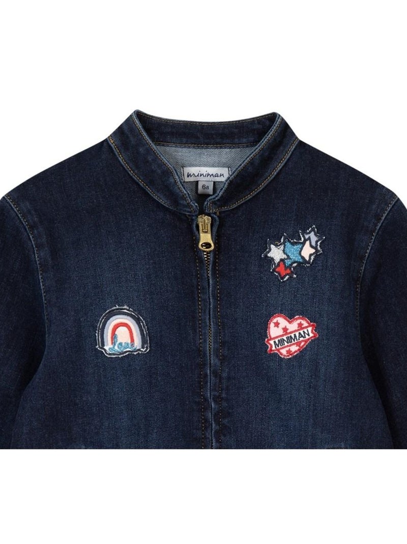 Blouson en jean façon teddy 'Miniman' - Bleu marine - Fille - 0.00€ - Kiabi