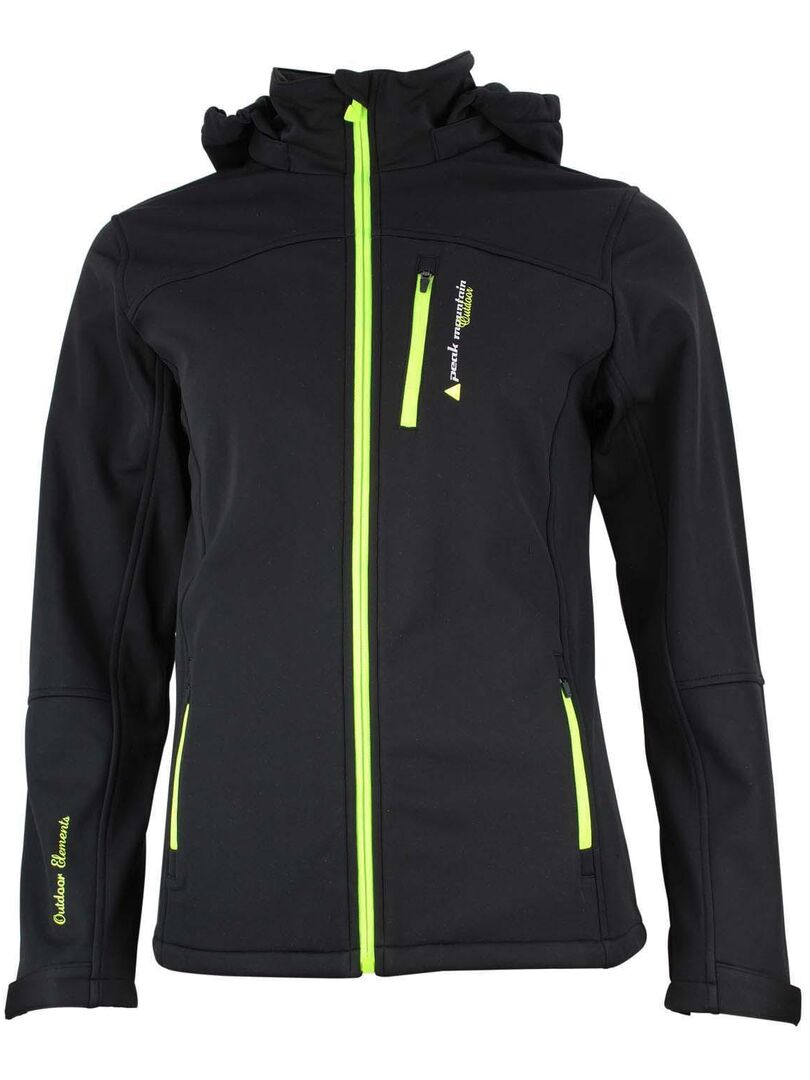 Blouson softshell fille GANNE - PEAK MOUNTAIN - Noir Jaune - Kiabi - 69.90€