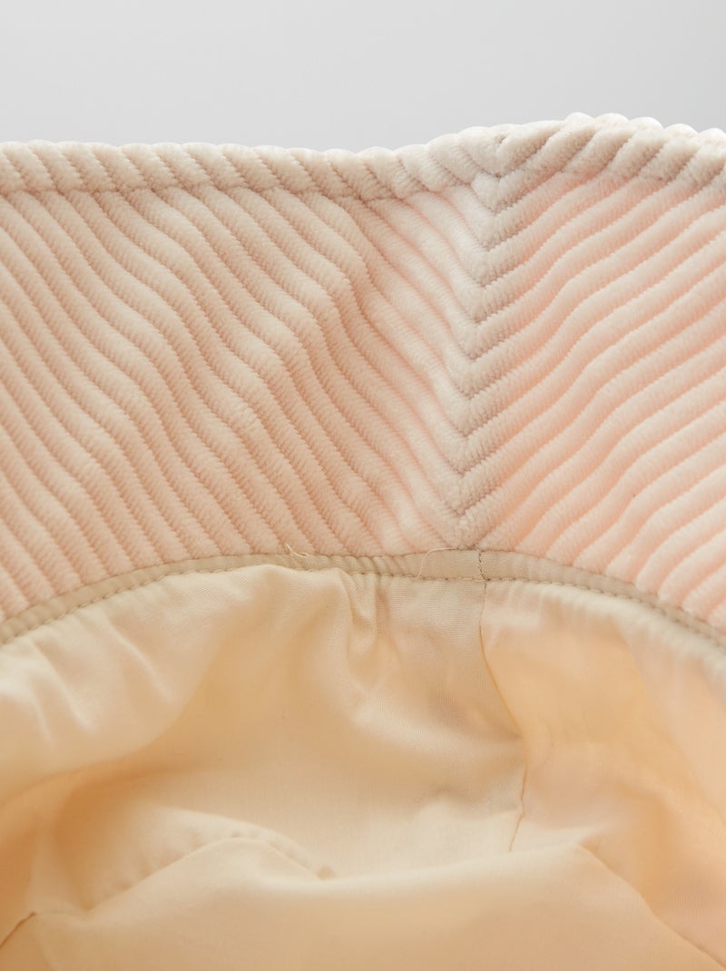 Bob uni en velours côtelé - Beige - 7.00€ - Kiabi