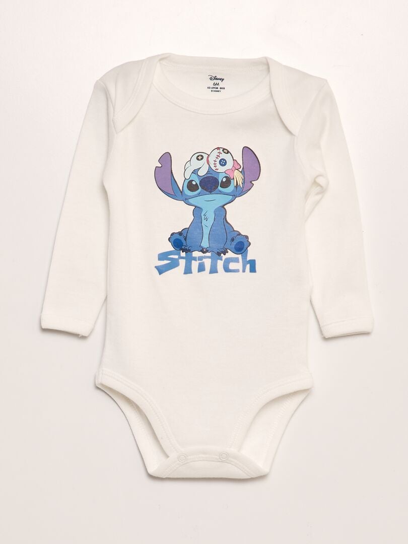 Bodies 'Stitch' en jersey - lot de 2 - Bleu - Kiabi - 12.00€