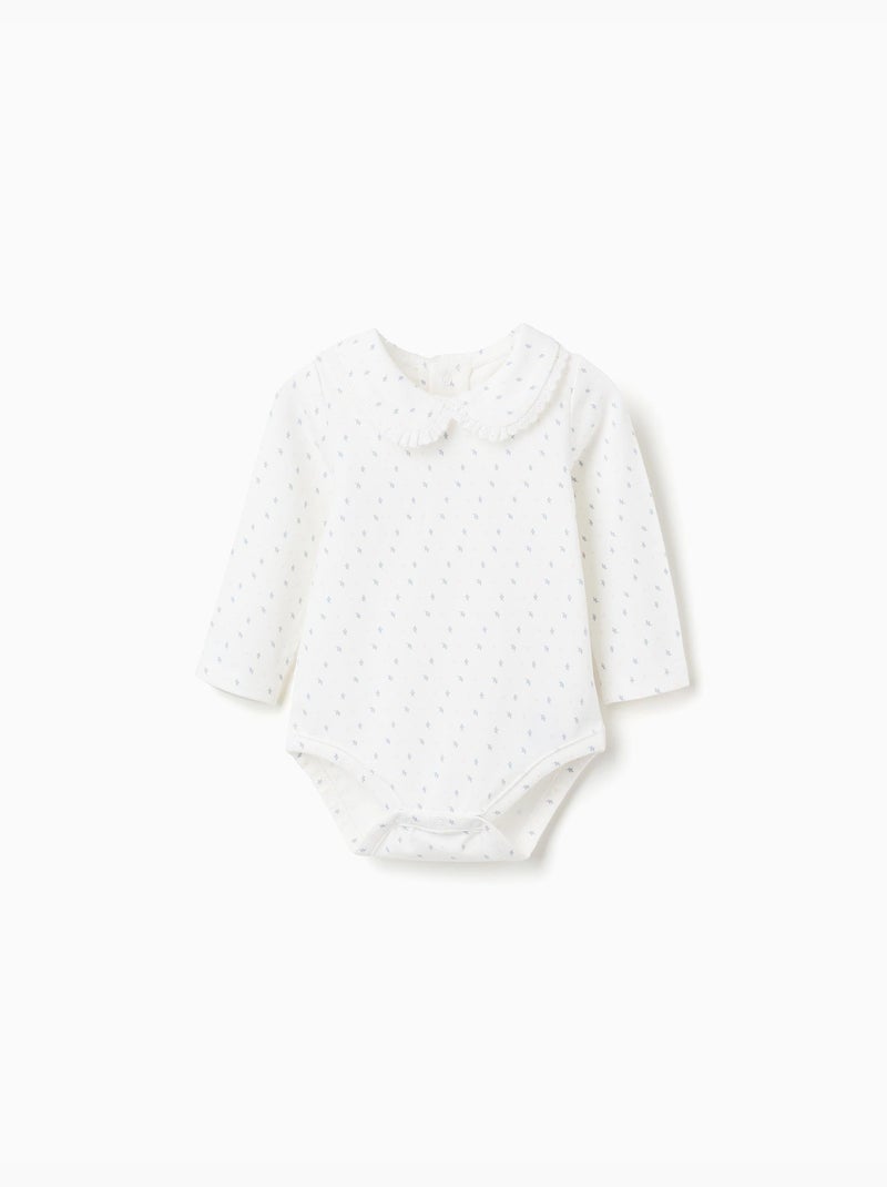 Body à manches longues et motif feuille - Blanc - Bébé fille - 17.99 ...
