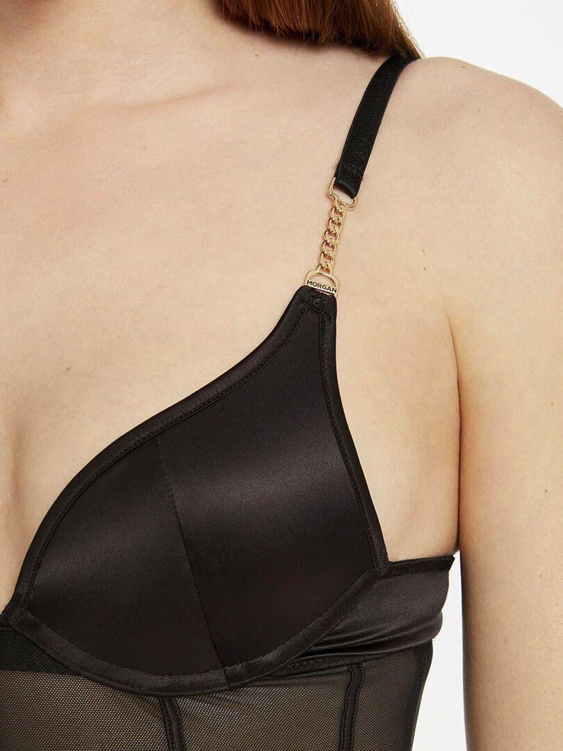 Body AVA satin - Morgan Lingerie - Noir - Kiabi - 41.00€