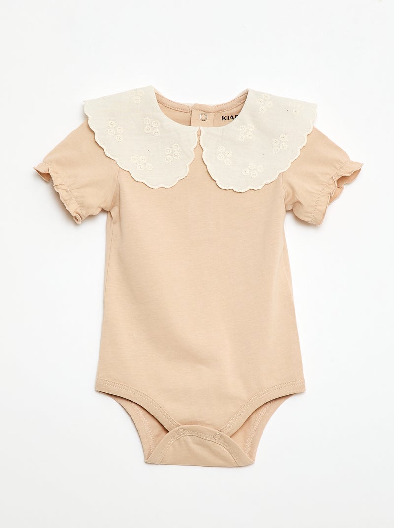 Body avec col claudine - Beige - Bébé fille - 6.00€ - Kiabi