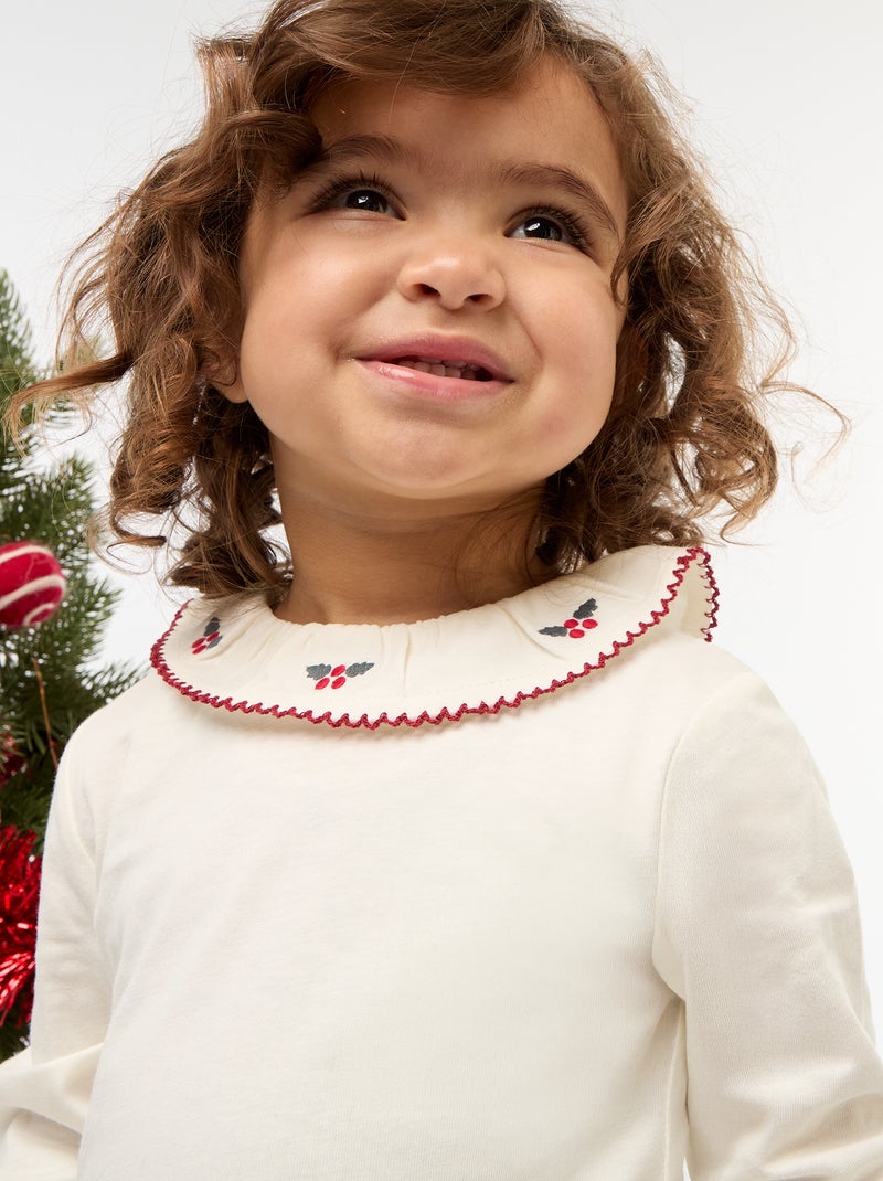 Body avec col claudine et manches longues - Blanc - Bébé fille - 6.00 ...