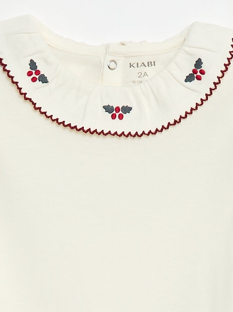 Body avec col claudine et manches longues - Blanc - Bébé fille - 6.00 ...