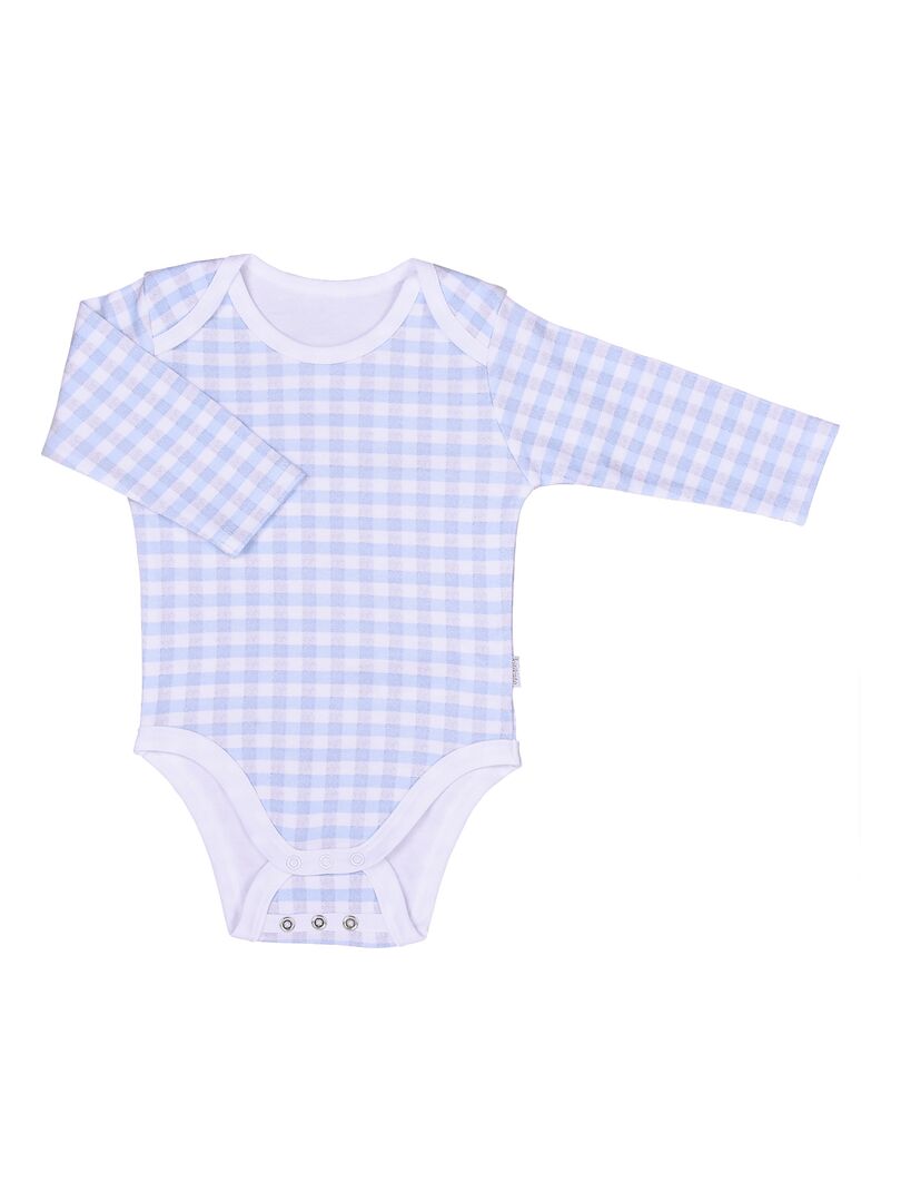 Body Bébé En Coton Biologique, Vichy - Bleu - Kiabi - 10.90€