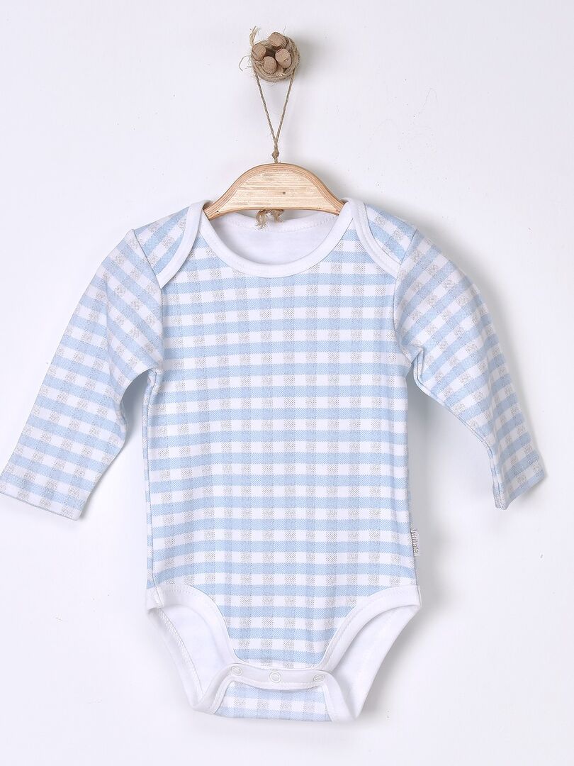 Body Bébé En Coton Biologique, Vichy - Bleu - Kiabi - 10.90€