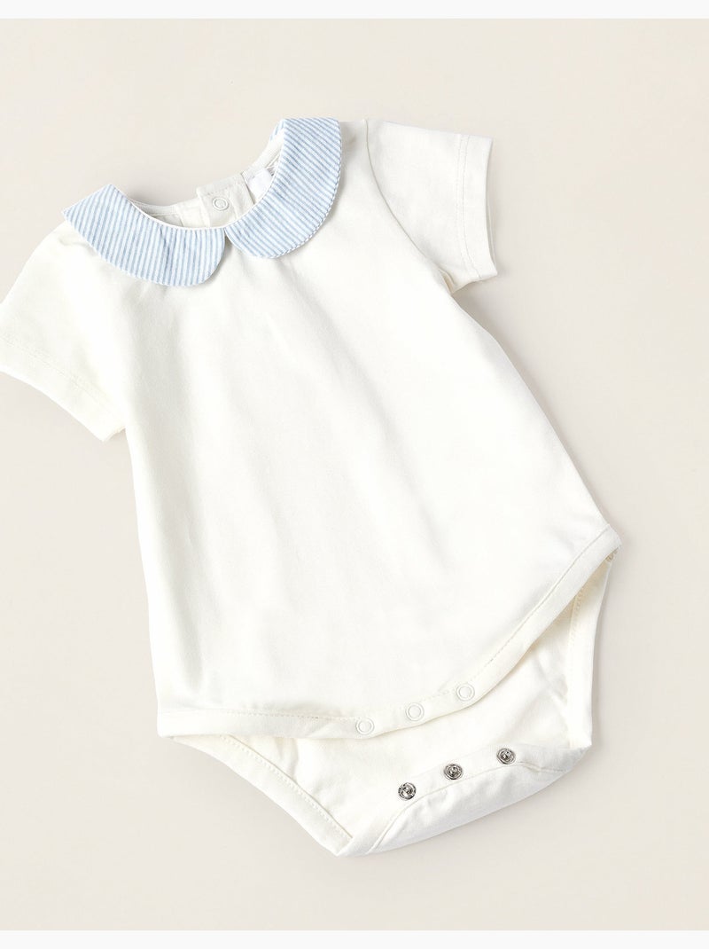 Body + Combi-short à Rayures - Bleu clair - Bébé garçon - 0.00€ - Kiabi