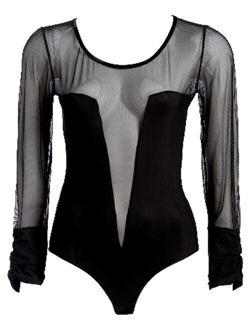 Body noir manches longues