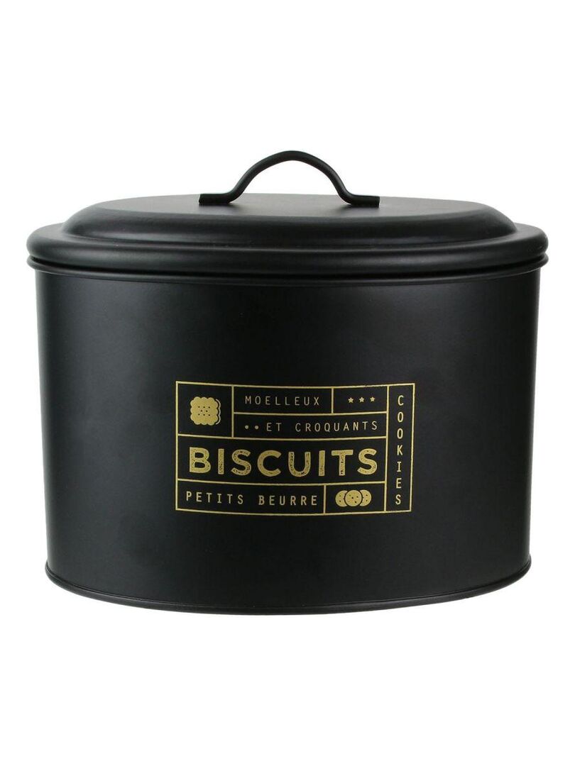 Boîte à biscuit en métal noir mat - Noir - Kiabi - nu€
