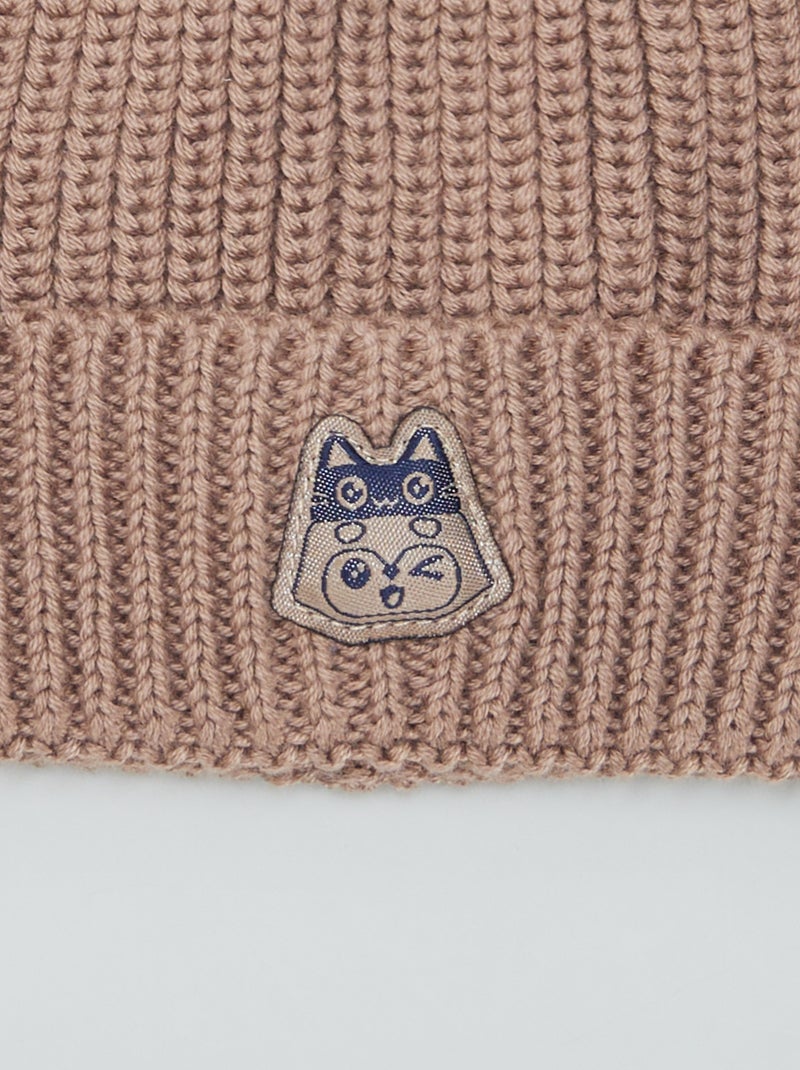 Bonnet côtelé uni - Beige - Kiabi - 9.00€