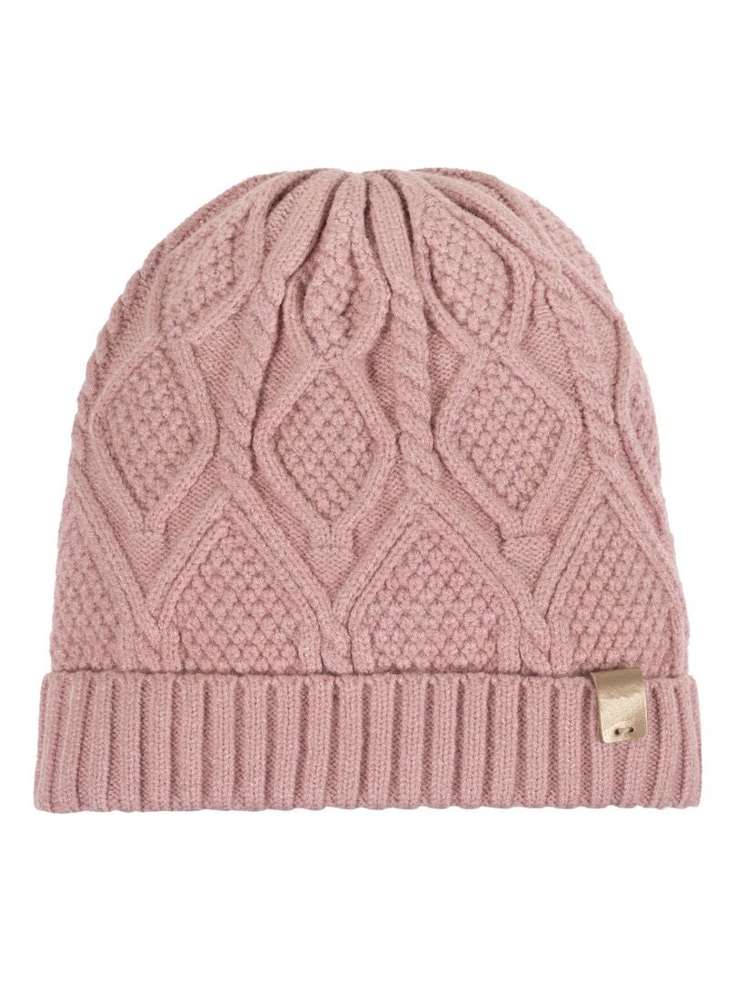 Bonnet effet tressé - Rose - Kiabi - 14.99€