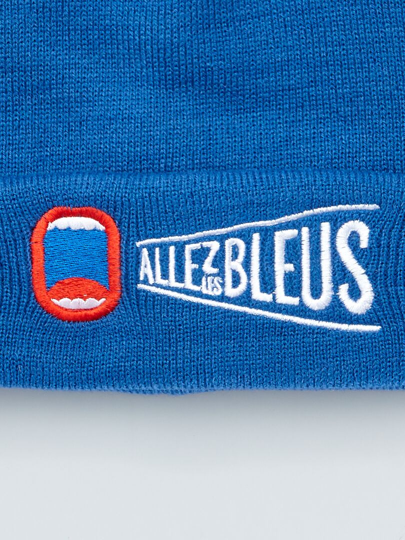 Bonnet en maille fine 'Allez les bleus' - Bleu - Kiabi - 7.00€