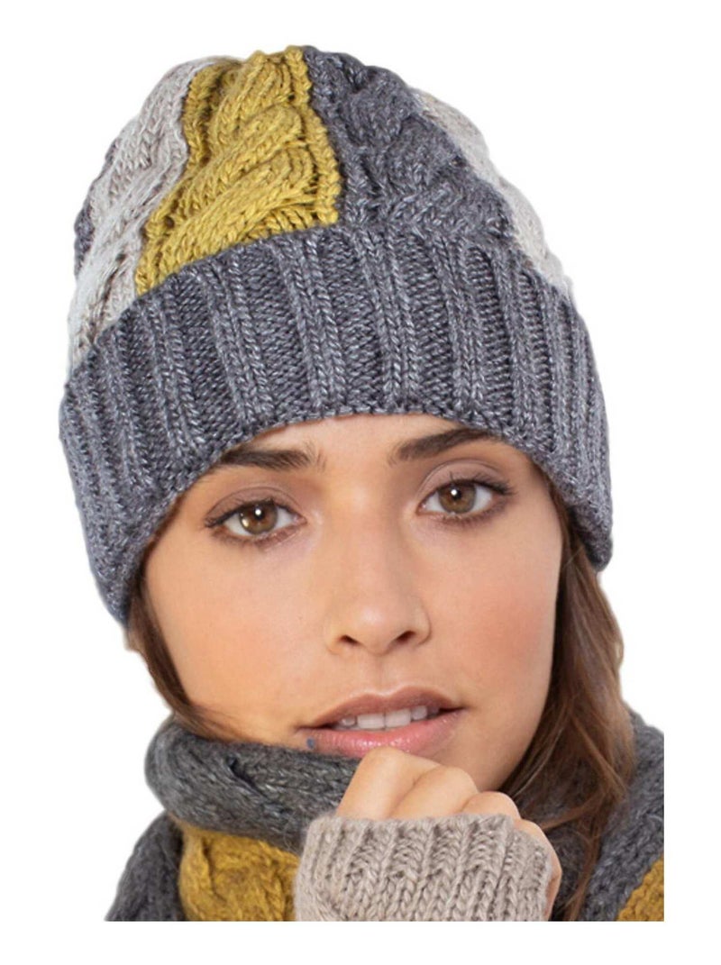 Bonnet tricolore - Vert - Kiabi - nu€