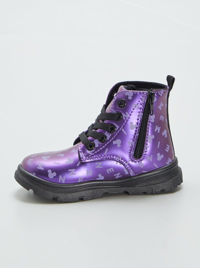 Boots type godillot en simili - Violet - 8.40€ - Kiabi