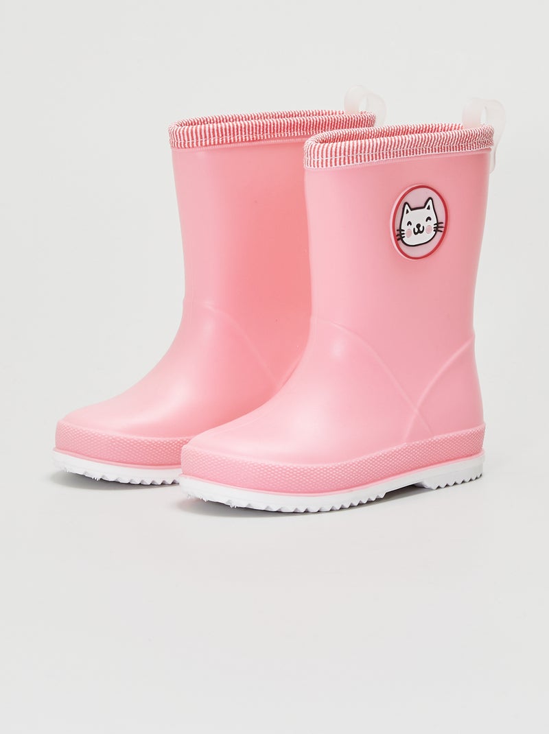 Bottes de pluie 'chat' - rose - 18.00€ - Kiabi