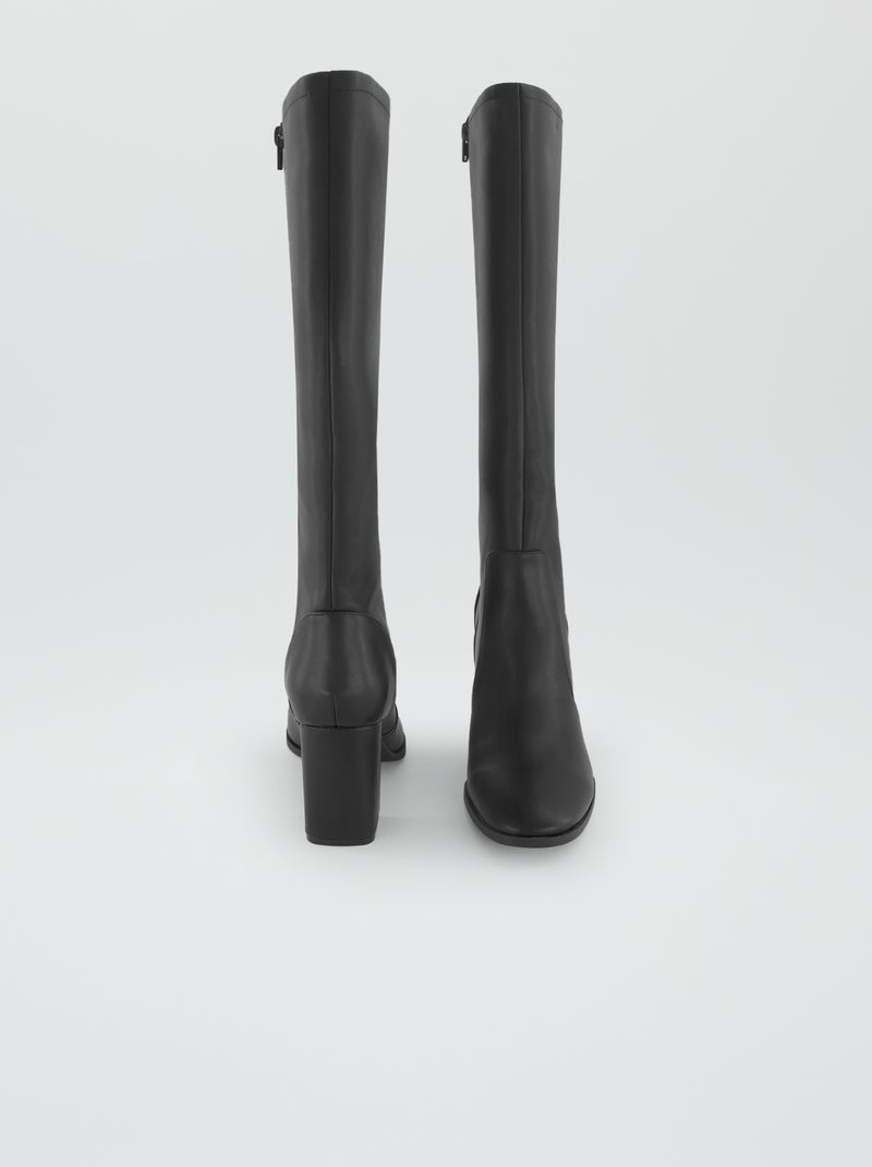 Bottes hautes à talons - noir - 35.00€ - Kiabi