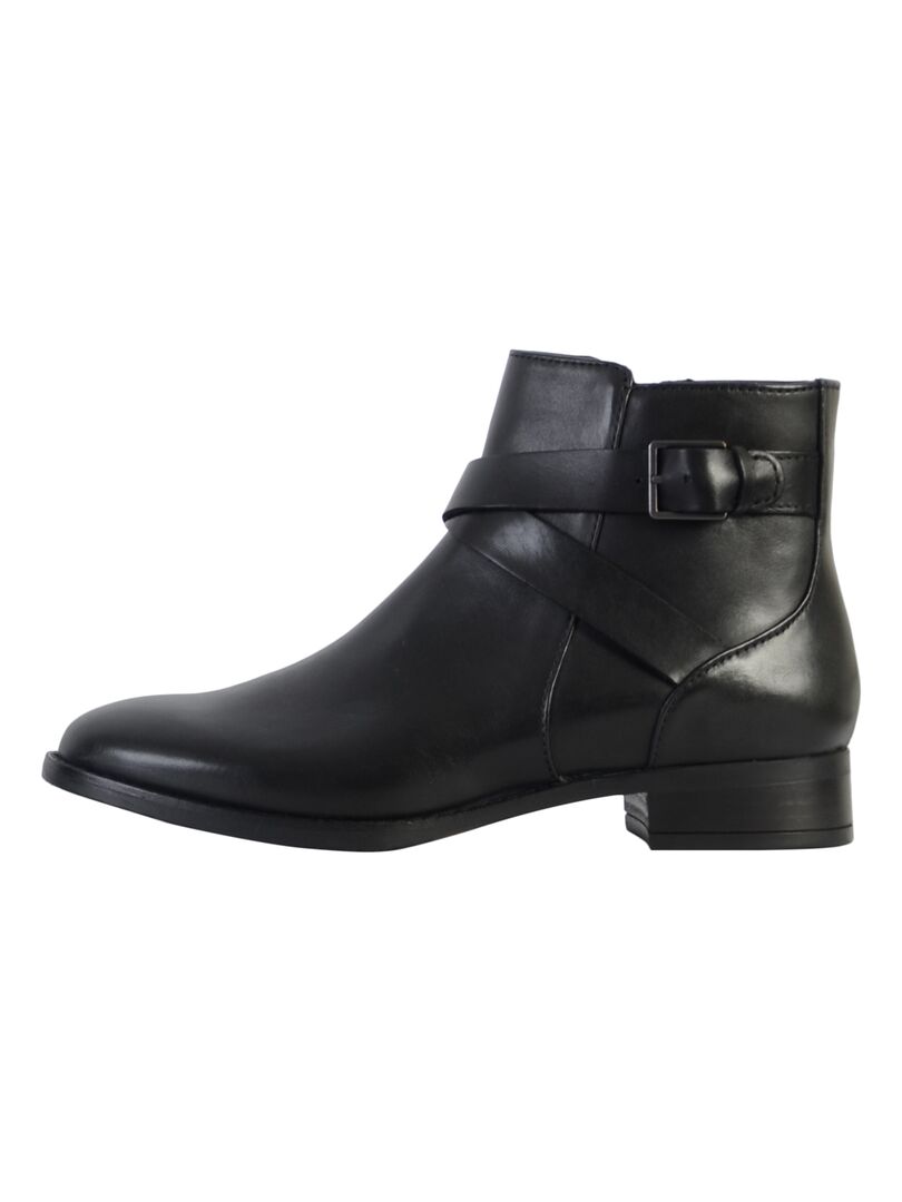 Bottine à Talons Cuir Clarks Hamble Buckle - Noir - Kiabi - nu€