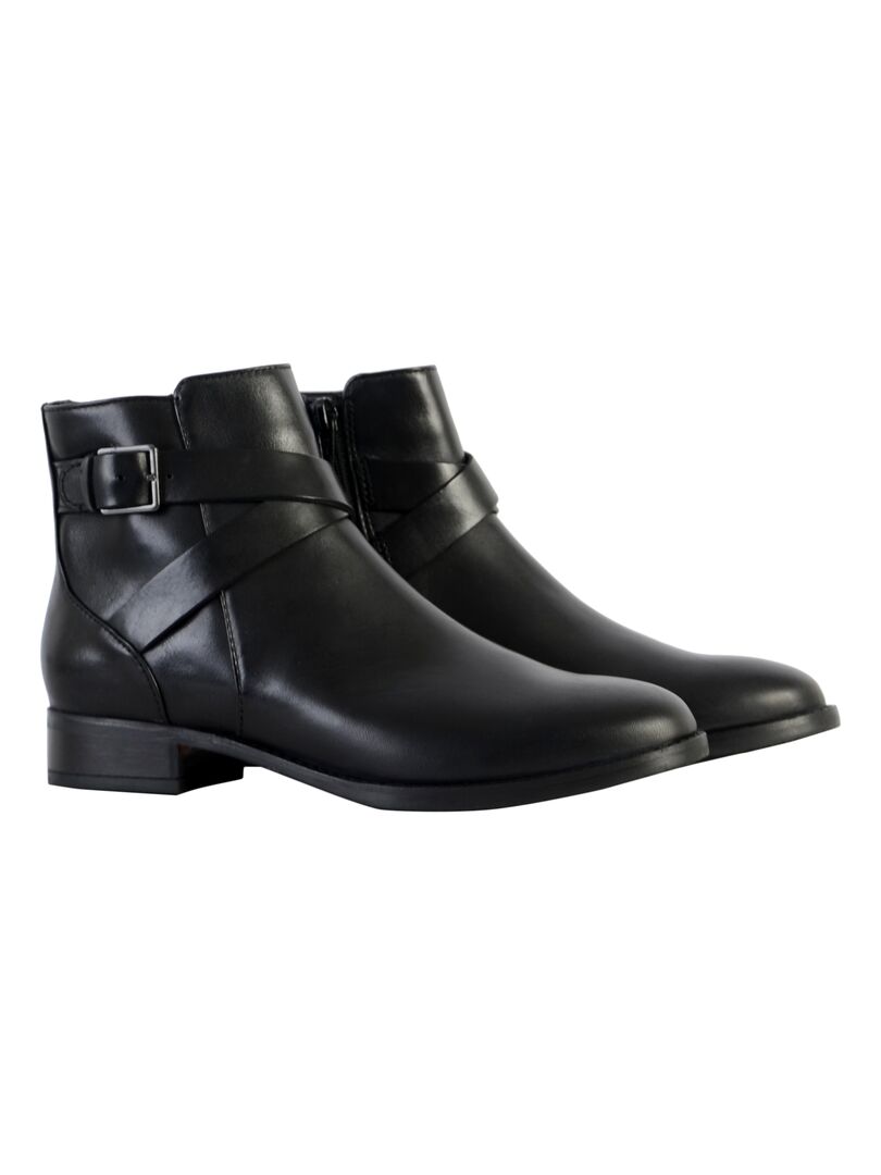 Bottine à Talons Cuir Clarks Hamble Buckle - Noir - Kiabi - nu€