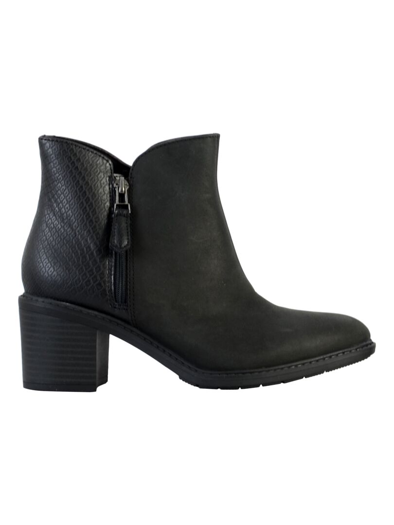 Bottine à Talons Cuir Clarks Scene Zip - Noir - Kiabi - nu€