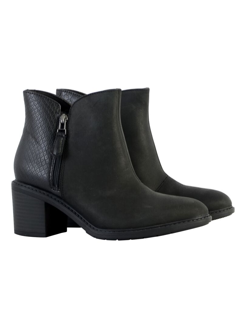 Bottine à Talons Cuir Clarks Scene Zip - Noir - Kiabi - nu€